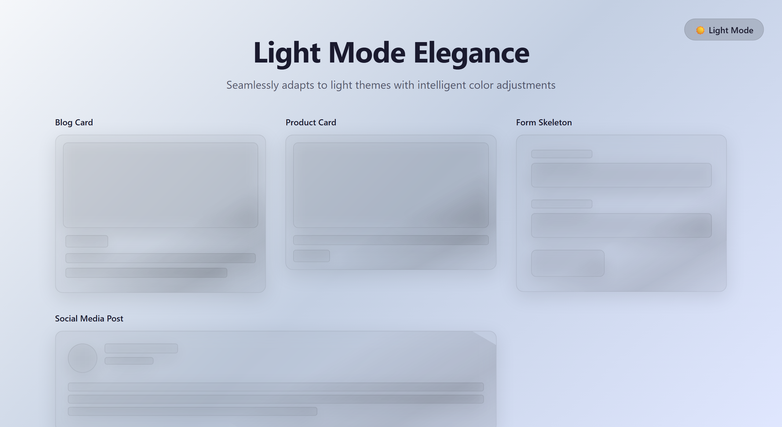 GlassSkeleton - Premium Glassmorphism Loading Skeleton Components HTML5 CSS3 JS by FreeBear